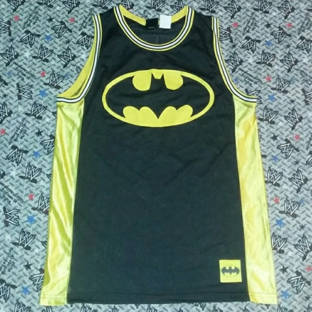 2015 Batman Logo Basketball Jersey Vintage Dc - Gem